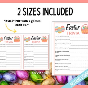 Easter Trivia, Printable Easter Games, Holiday Activities, Family Fun ...