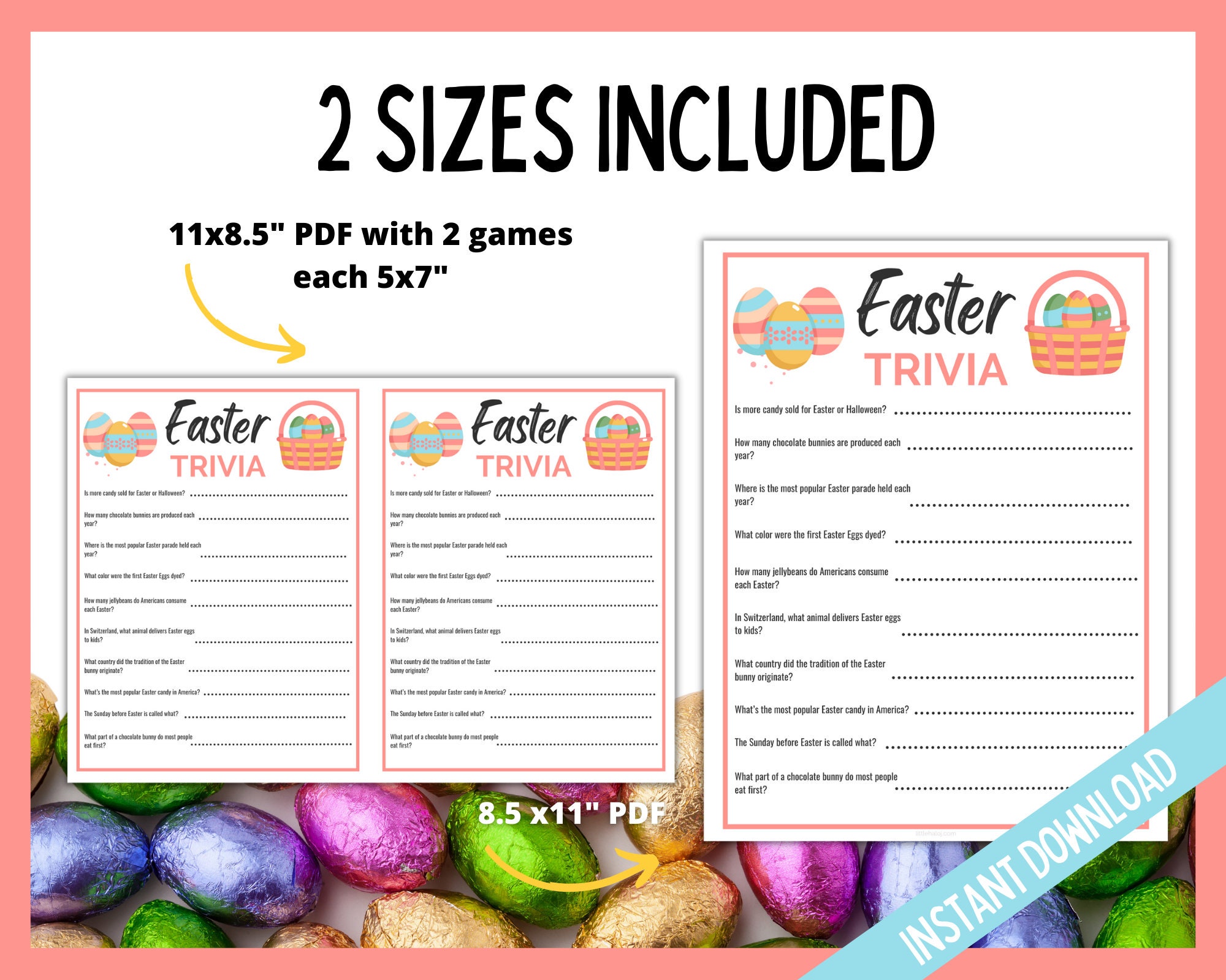 Easter Trivia, Printable Easter Games, Holiday Activities, Family Fun ...