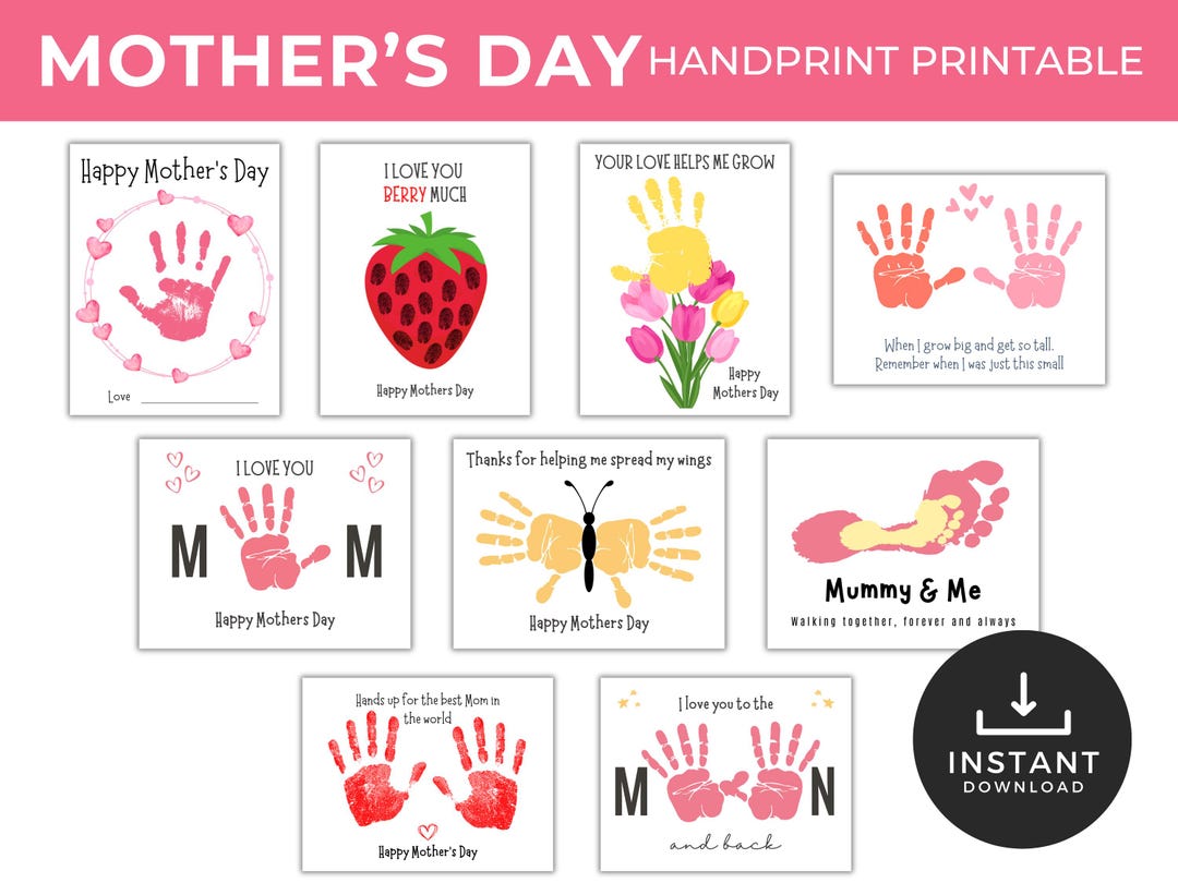 Mother's Day Handprint Craft, Kids Handprint Art, Mother's Day ...