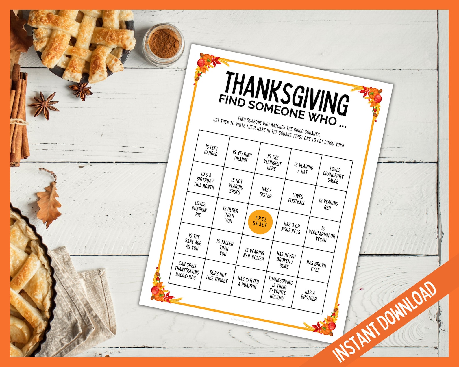Thanksgiving Find Someone Who Game Thanksgiving Printable | Etsy