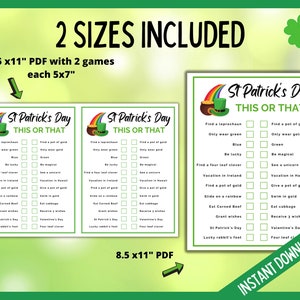 St Patrick's Day This or That, St Paddy's Day Would You Rather Game, St ...