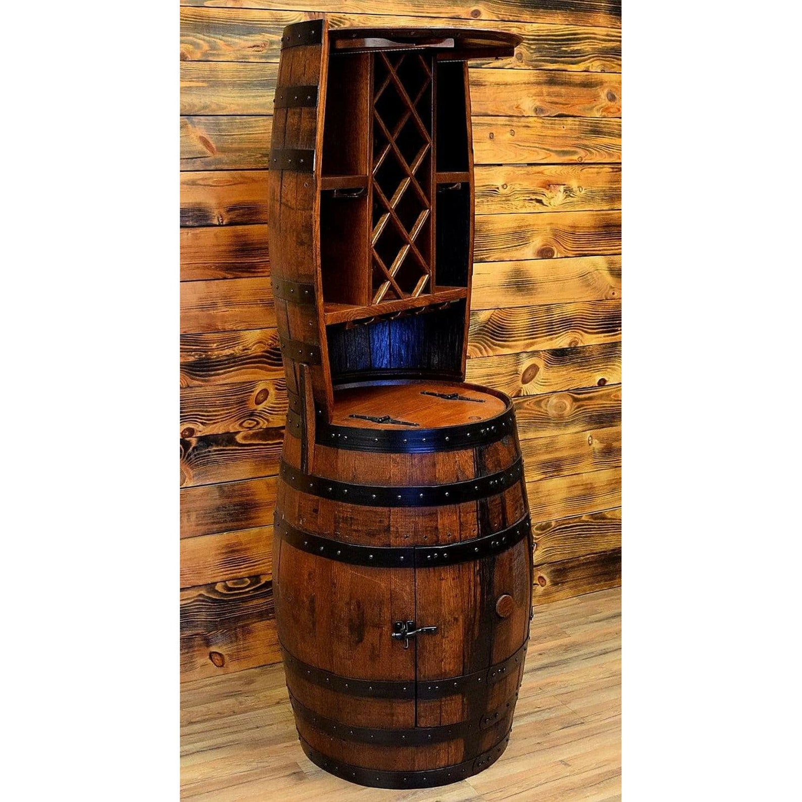 Premium Shooters Whiskey Barrel Bar Cabinet Handcrafted in the USA Free ...