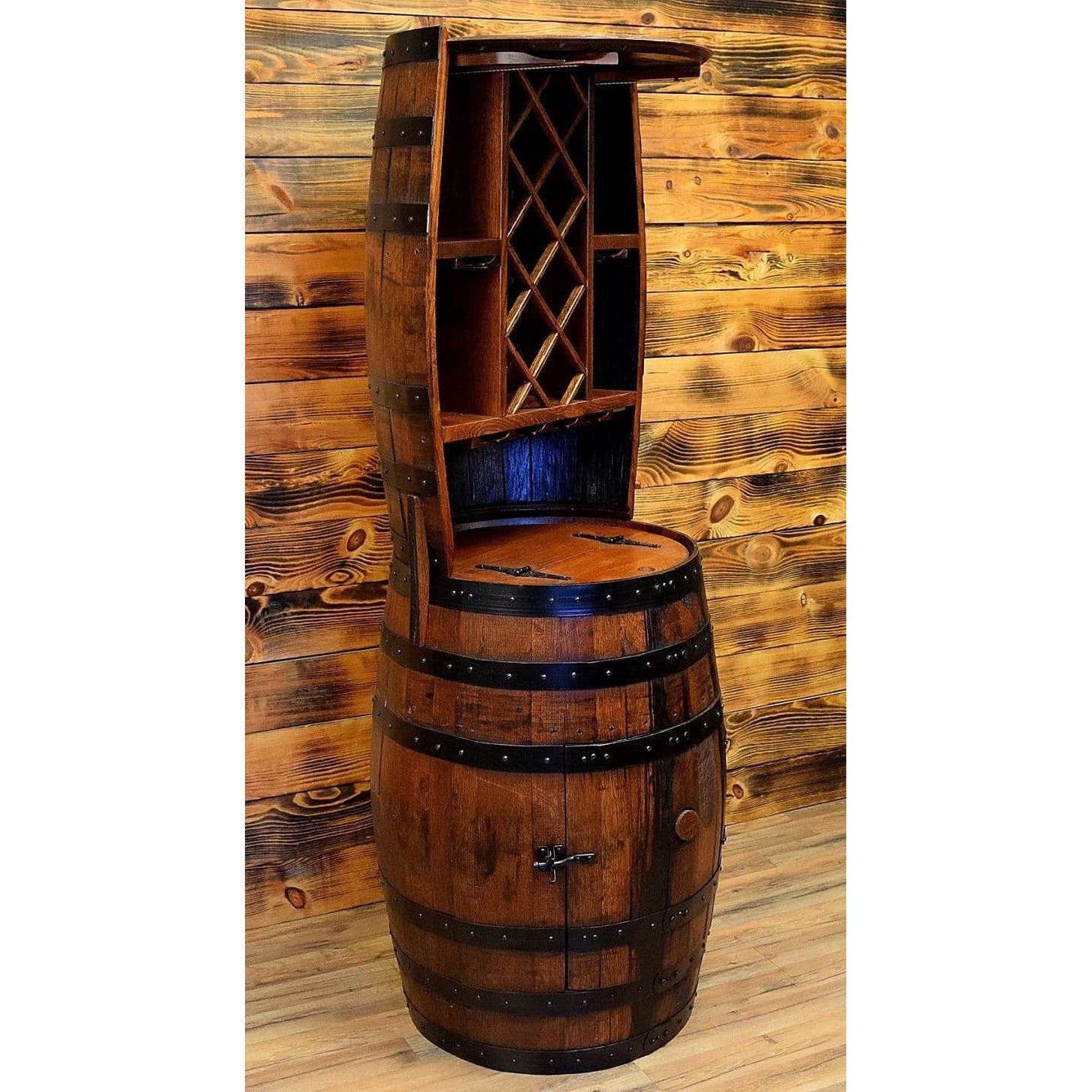 Premium Shooters Whiskey Barrel Bar Cabinet Handcrafted in the USA Free ...
