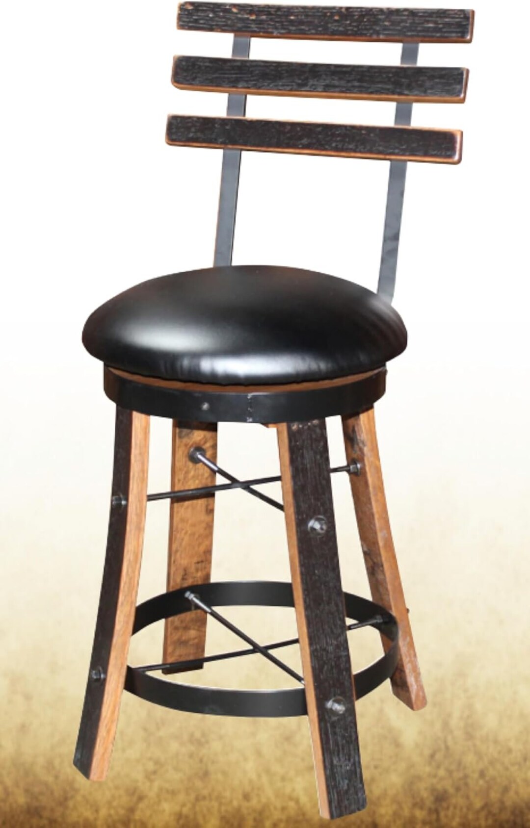 Shooters Whiskey Barrel Swivel Reverse Stave Leg Stool - Etsy