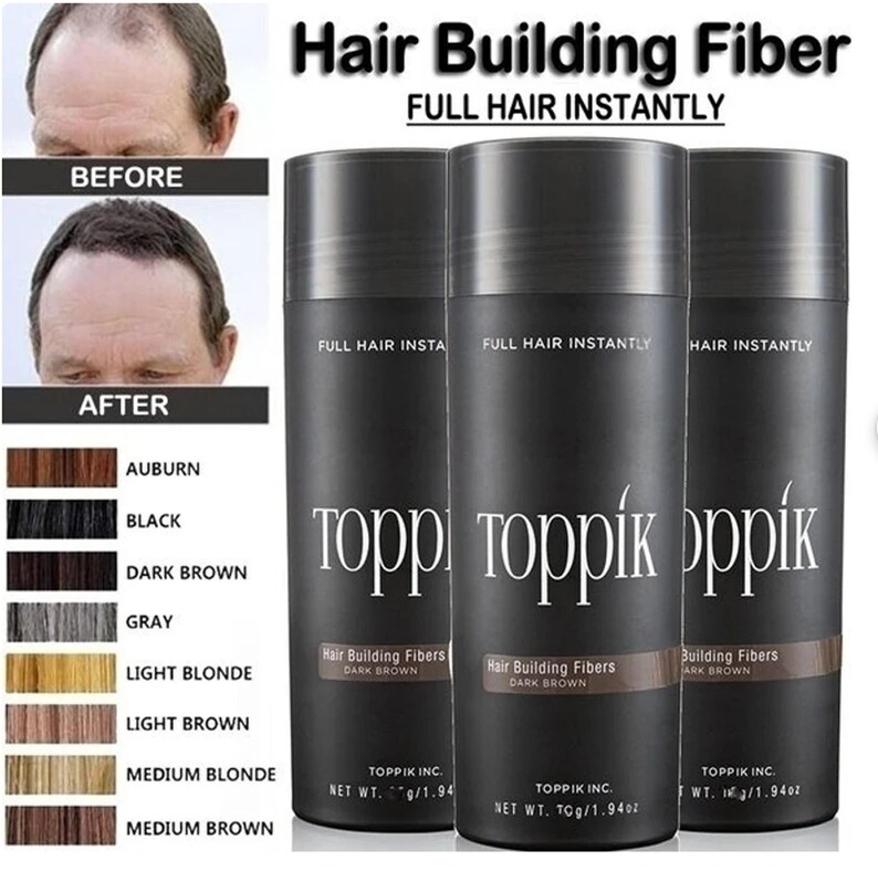 Toppik Hair Building Fibers: Dark Brown, Black, Medium Brown, Gray (27 ...