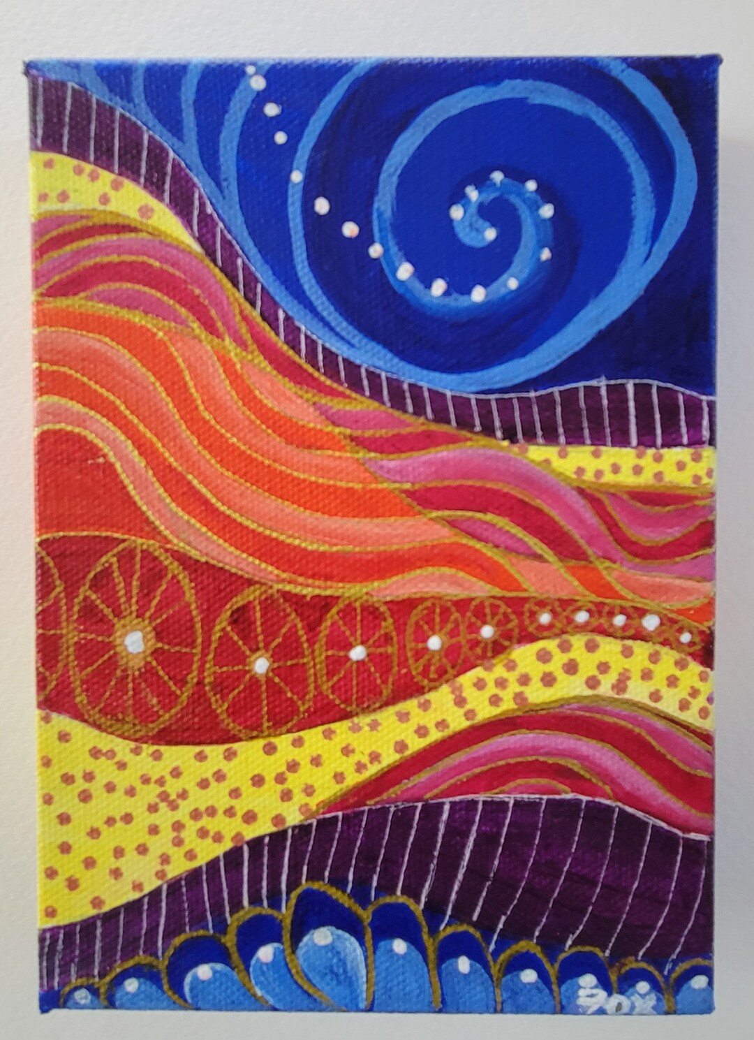 Abstract Painting of Sun Set Planet - Etsy