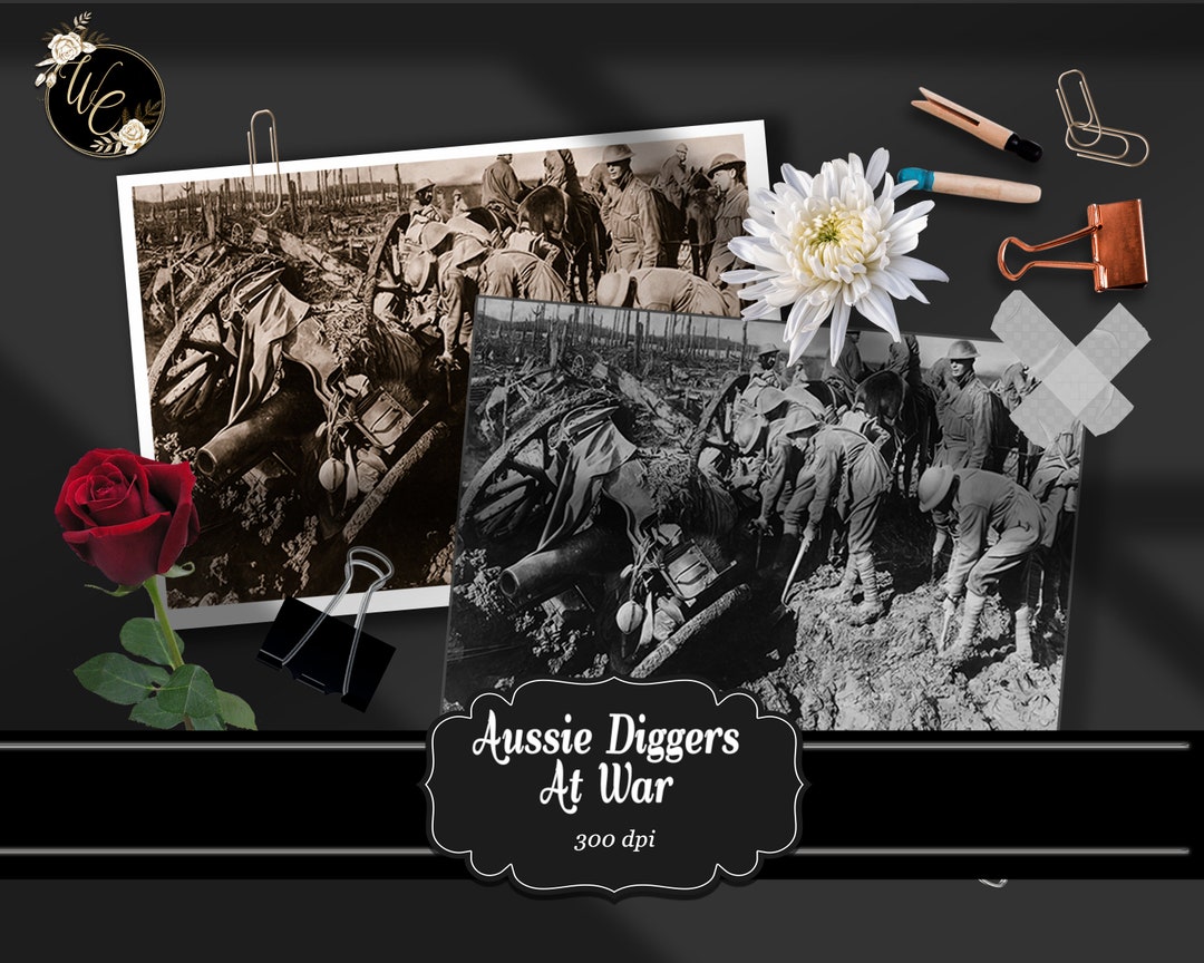 Australian Soldiers Digging Out the Trenches - Photograph Memorabilia ...