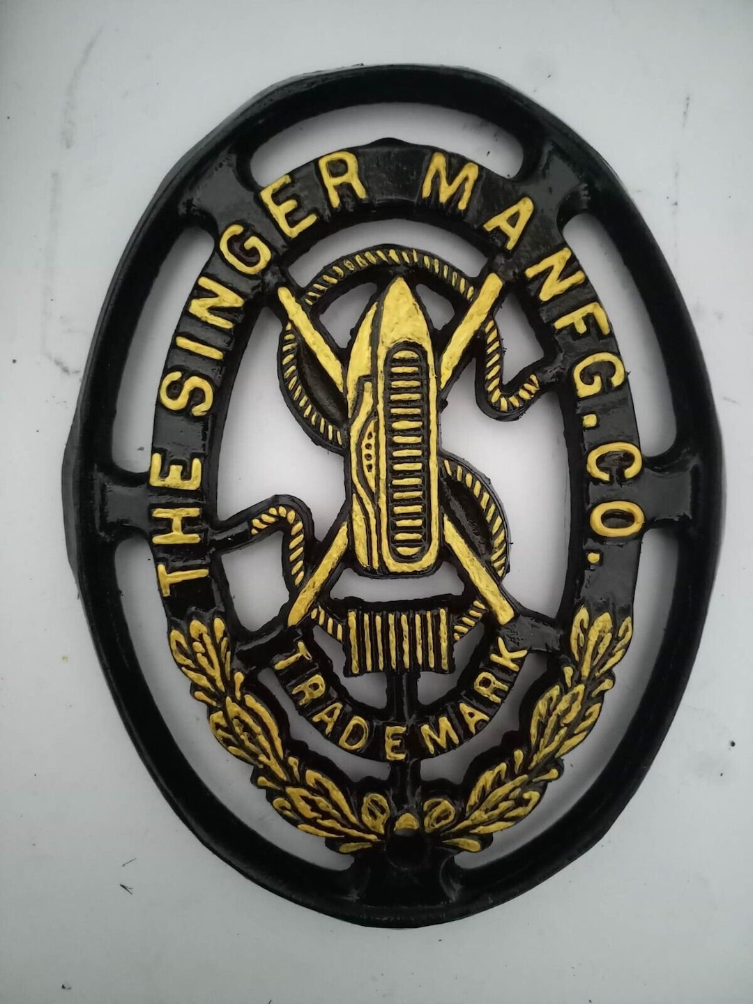 SINGER Logo Badge Emblem Sewing Machine Treadle Table Cast Iron Legs - Etsy
