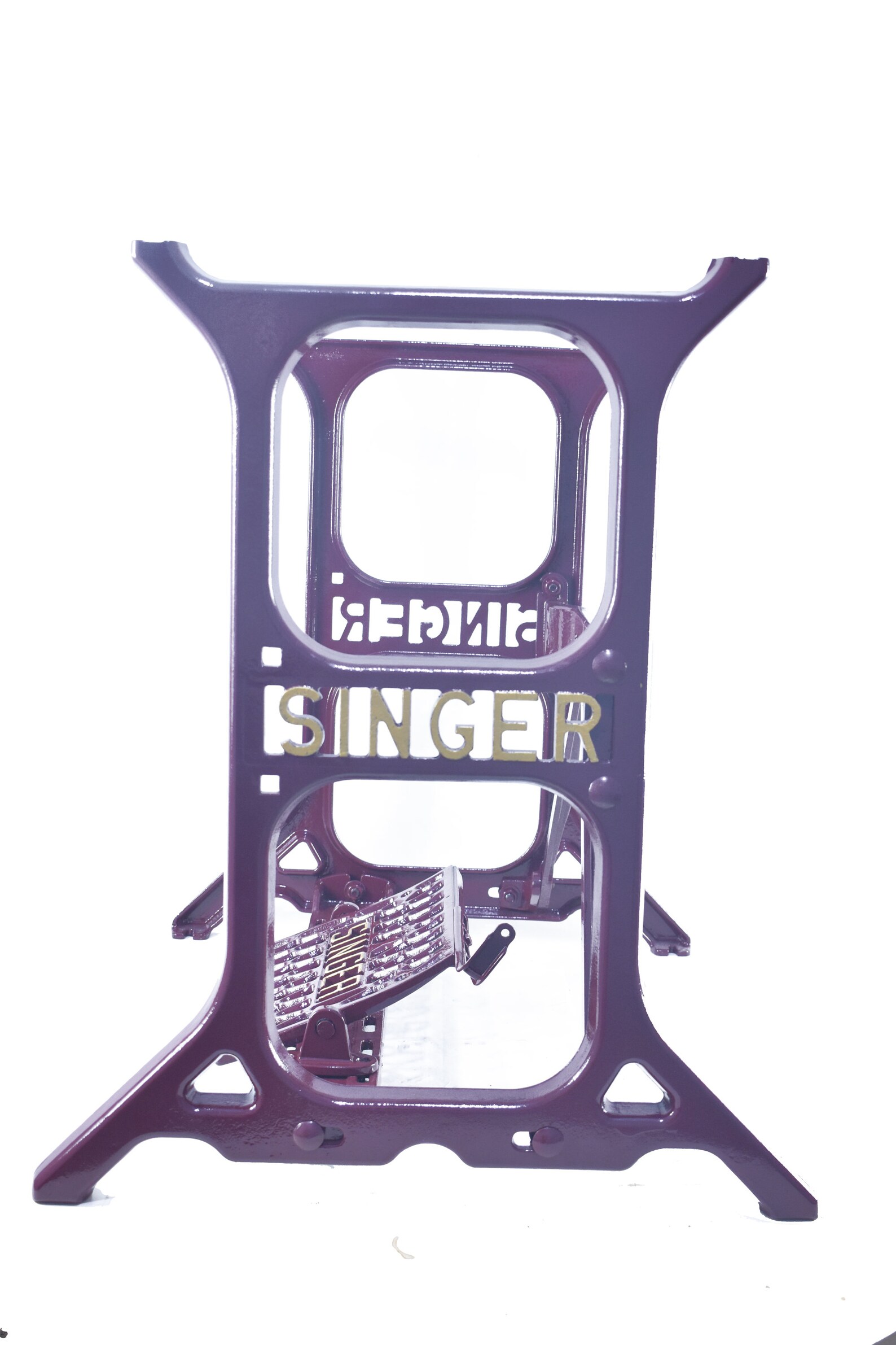 SINGER Table Industrial Sewing Machine Cast Iron Stand Legs Base 1910's ...