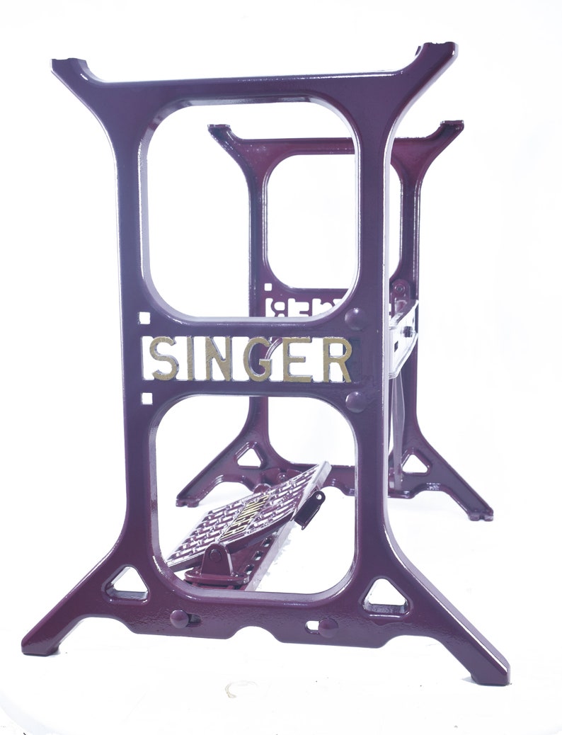 SINGER Table Industrial Sewing Machine Cast Iron Stand Legs Base 1910's ...