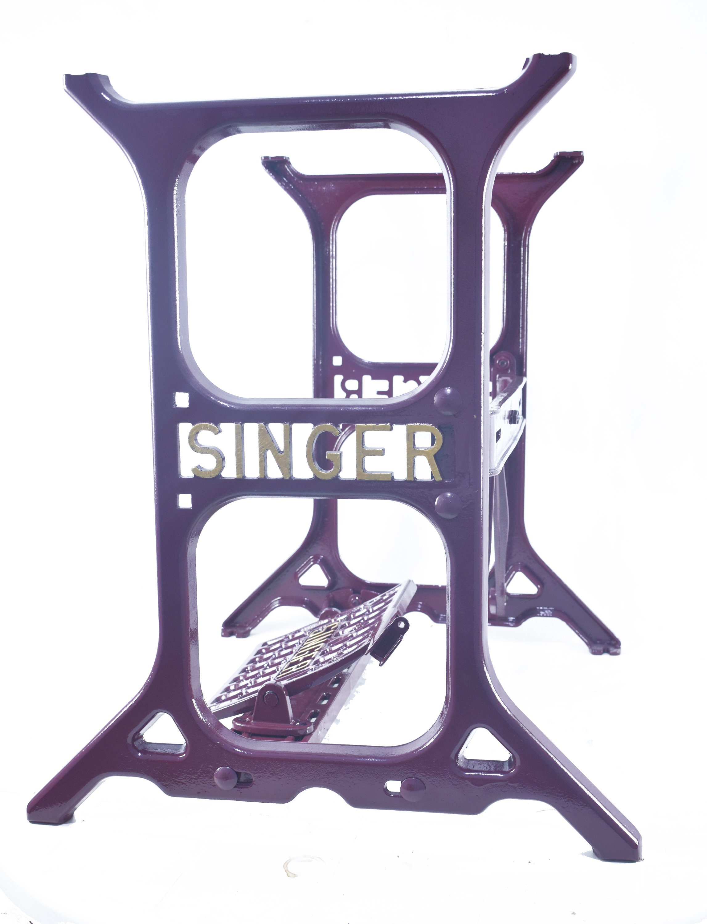 SINGER Table Industrial Sewing Machine Cast Iron Stand Legs Base 1910's ...