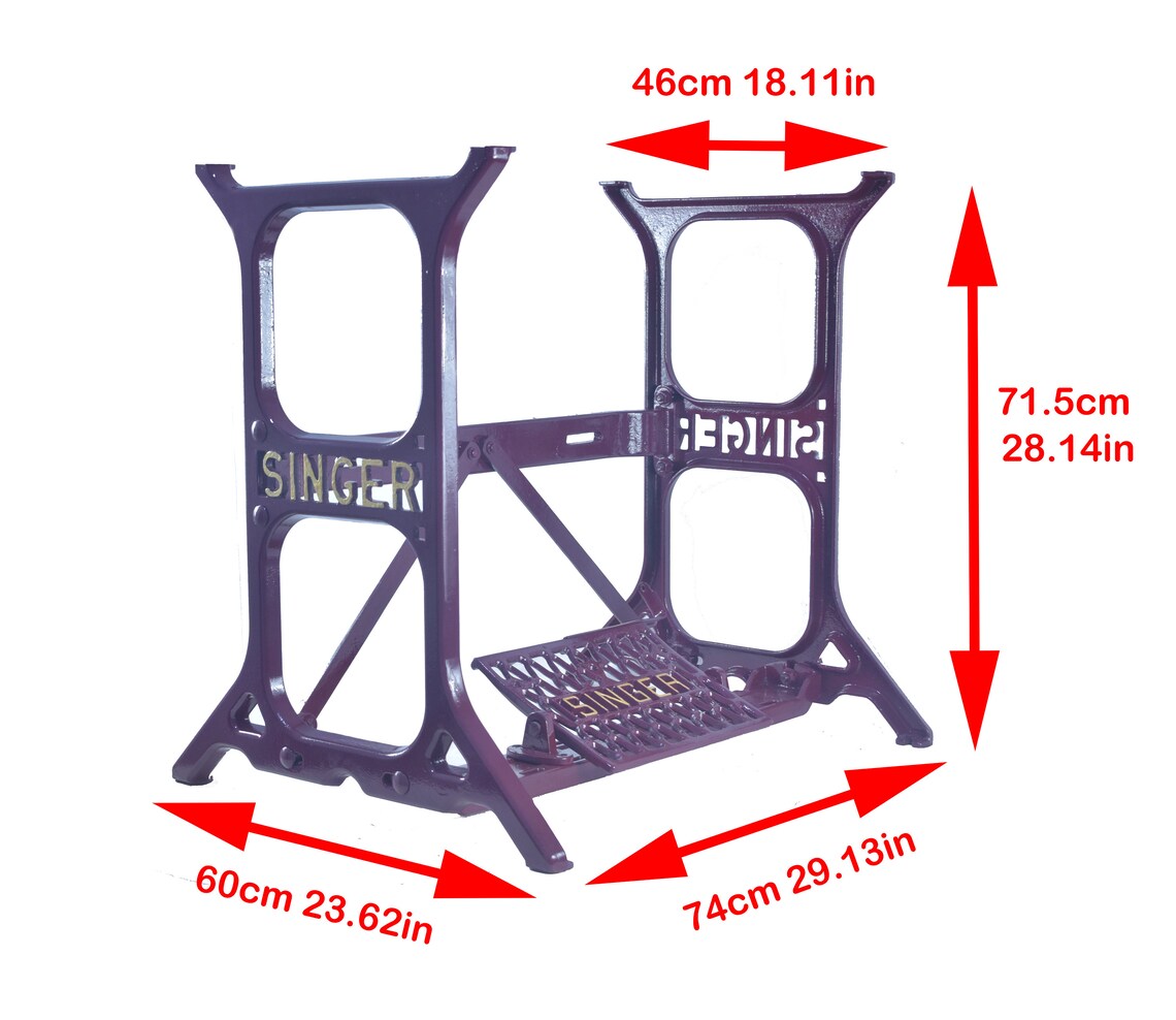 SINGER Table Industrial Sewing Machine Cast Iron Stand Legs Base 1910's ...