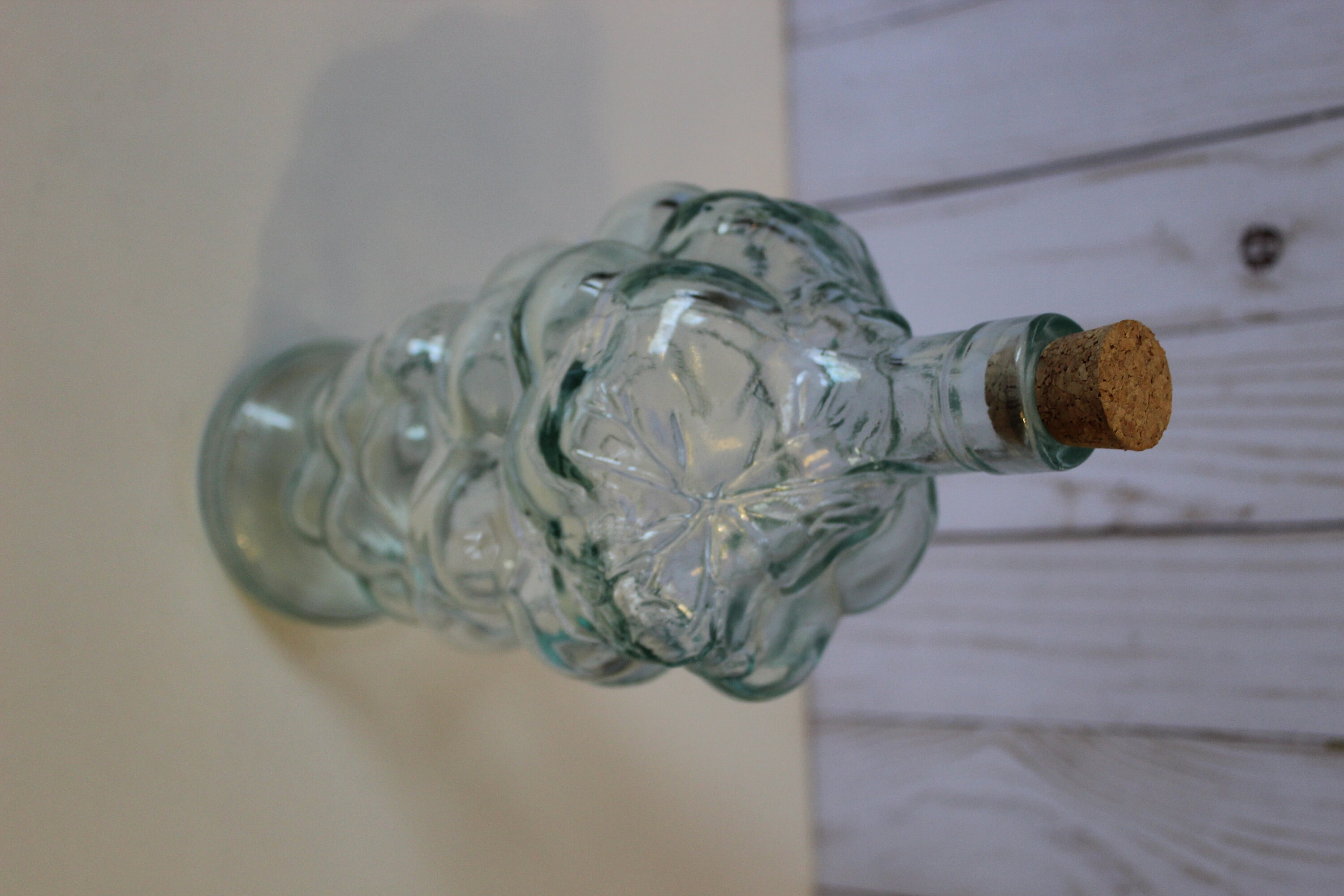 Vintage Clear Glass GRAPE Cluster Shape Tall - 11 Inches Oil Vinegar ...