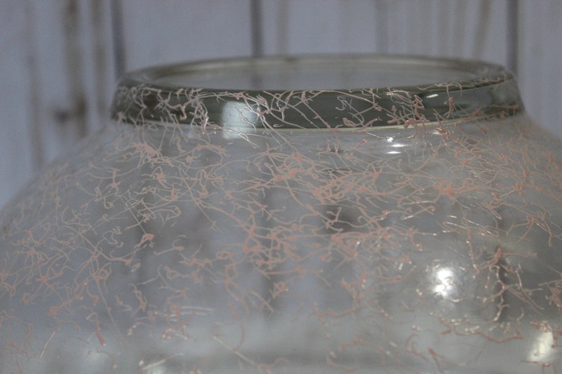 Vintage Hazel Atlas PINK Drizzle Bowl Glass MCM 50s Mixing Snack Salad ...