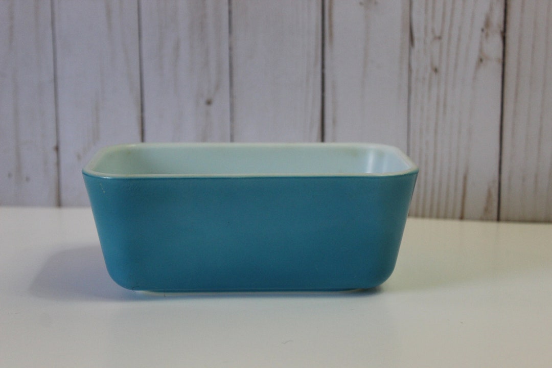 Vintage Pyrex OVENWARE 502 Blue Refrigerator Dish/loaf Pans Glass Nice ...