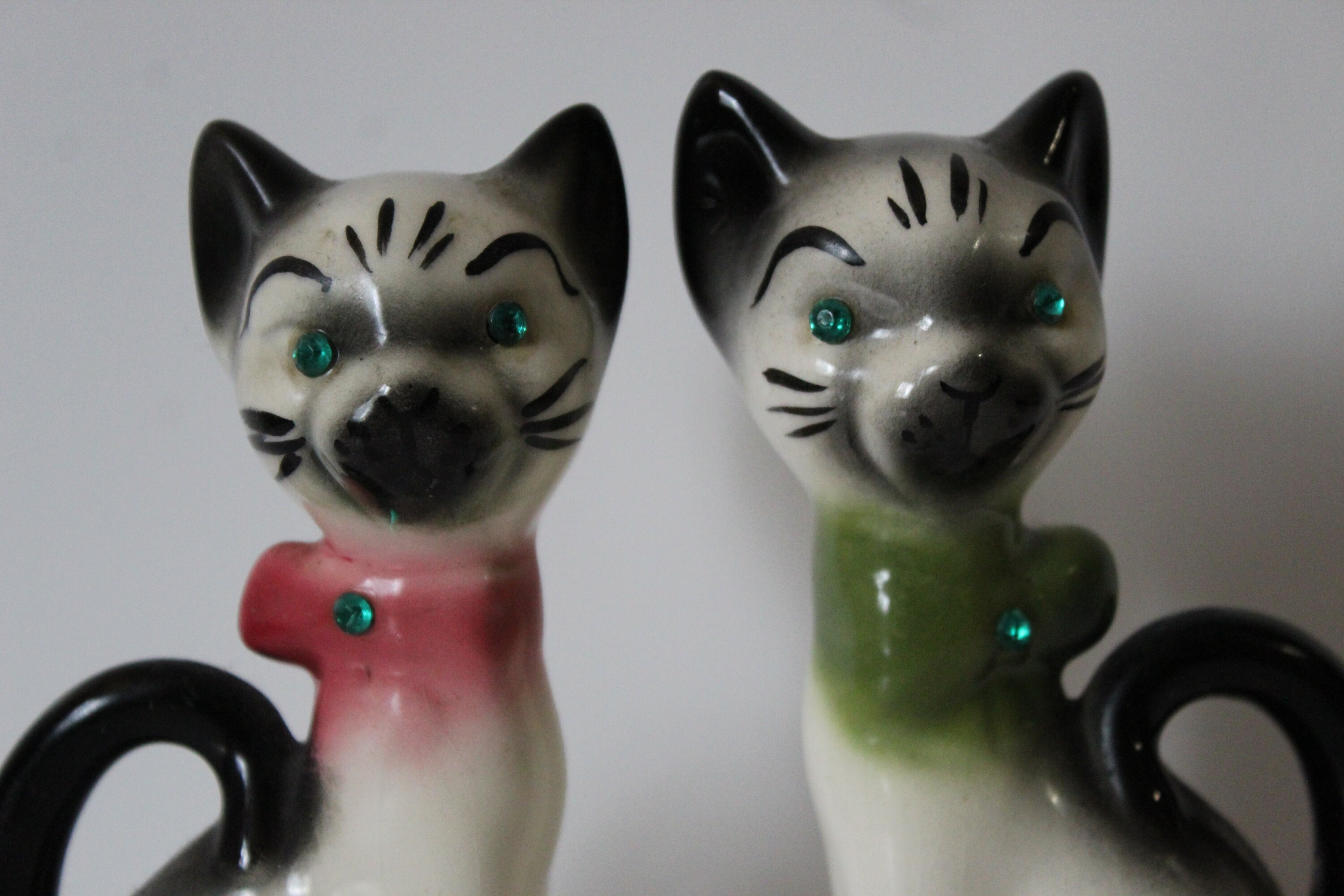 RARE Vintage Long Neck A. G. Calvert Pasadena Siamese Cat Salt Pepper ...