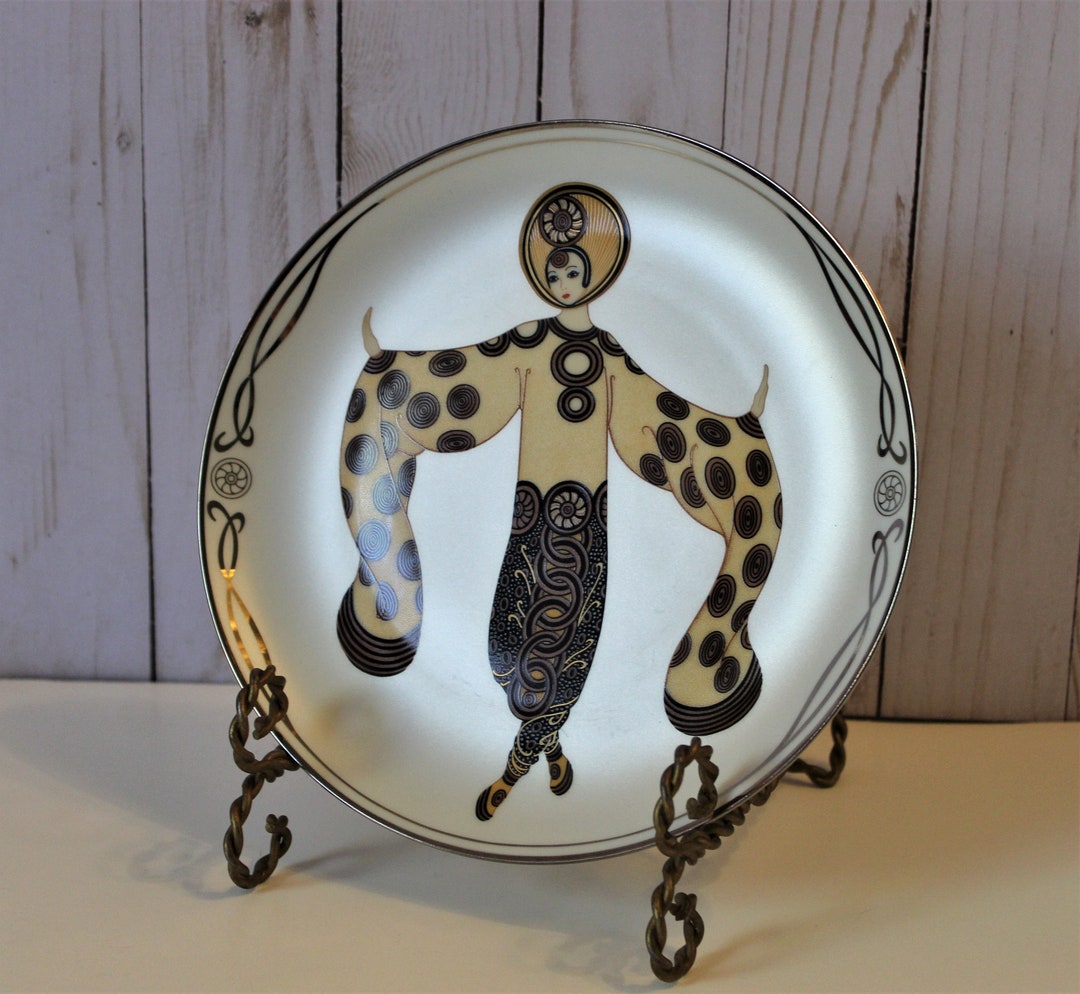 Willow Tree Symphony in Black, 1990s ERTE Iconic Art Deco Collector's ...