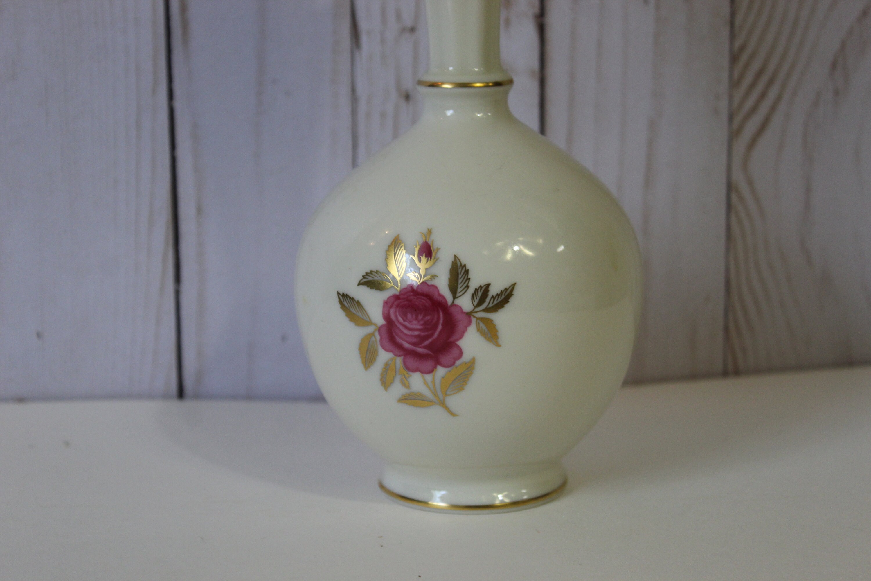 Vintage Lenox Fluted Porcelain Rose Bud Vase Cream and Pink - Etsy