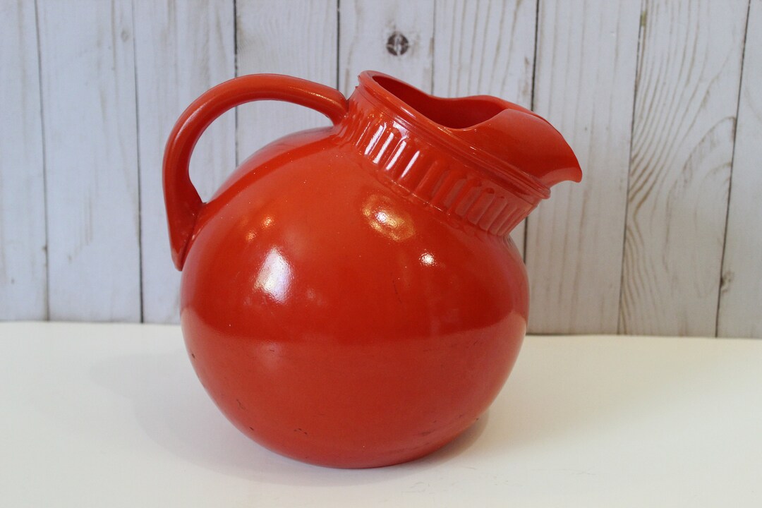 Vintage 1940s Anchor Hocking Fire King Rainbow Ball Tilt Pitcher Jug ...