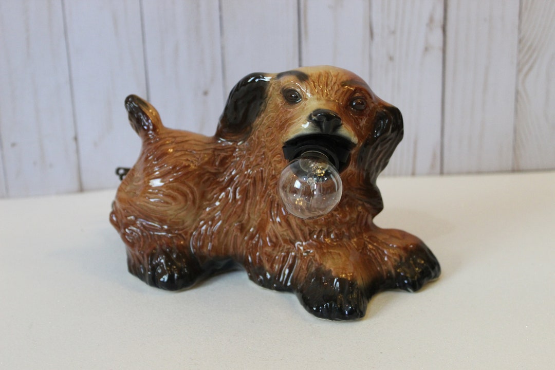 Vintage 50s Disney LADY and the Tramp Cocker Spaniel Hankscraft TV Lamp ...