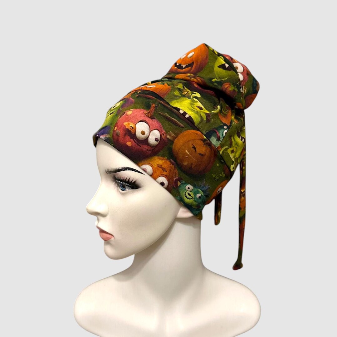 Funny Doctor Scrub Caps, Monster Nurse Ponytail, Long Hair Nurse Cap, Bouffant, Stretchy ...