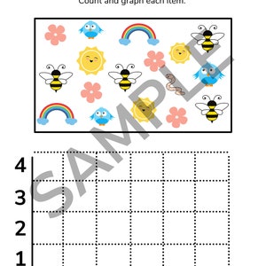 Spring Kindergarten Bundle Pdf-graphing Worksheet- CVC Worksheet ...