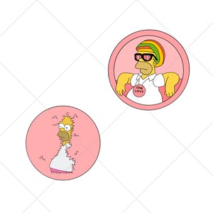 Set of 2 Pink Homer Pngs, Funny Simpsons PNG , Png File Only, Instant ...
