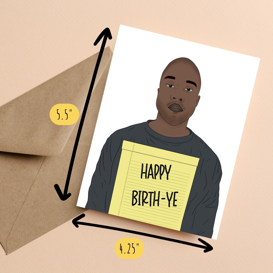Funny Happy Birthday Card, Happy Birth-ye Kanye West Bday Digital Print ...