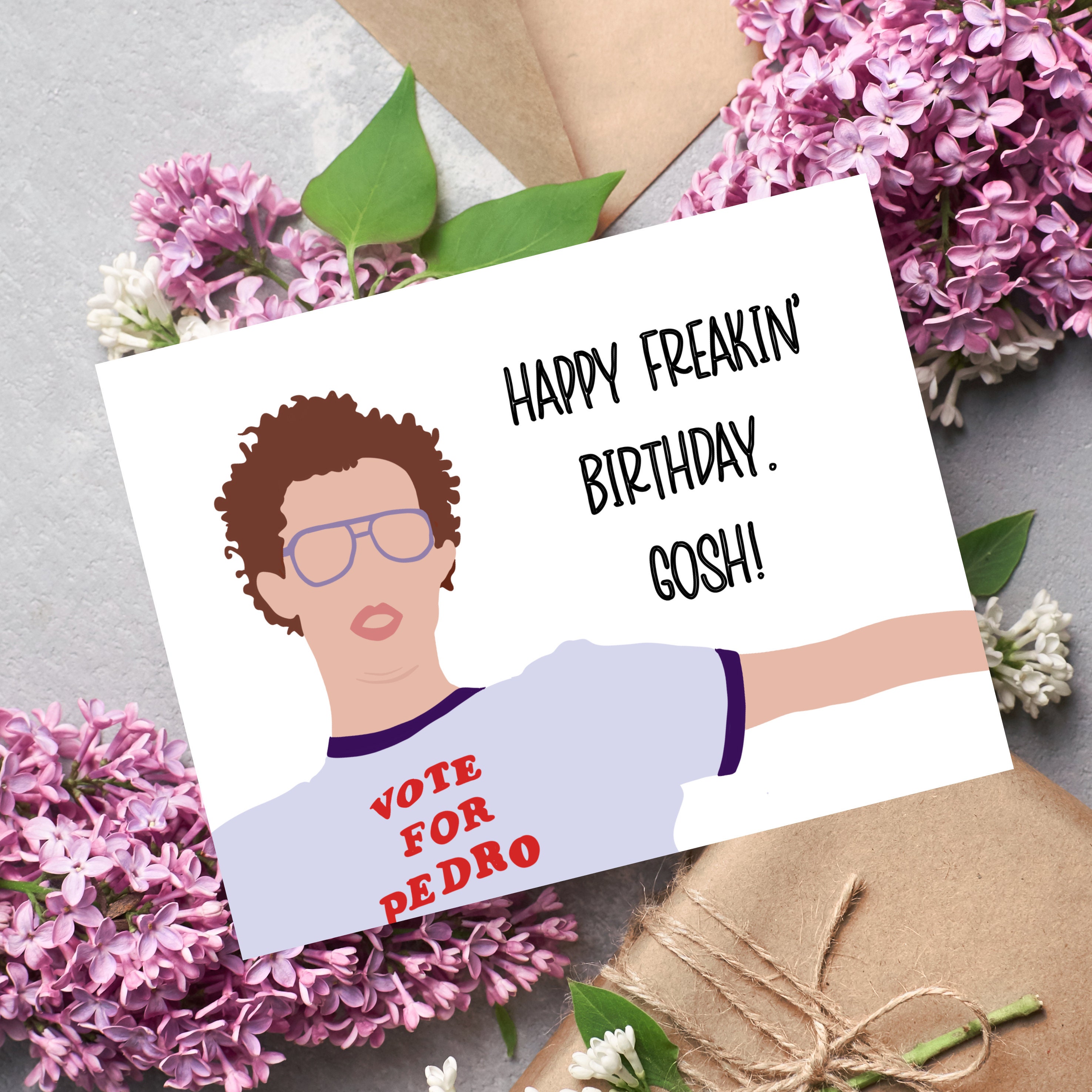 Funny Birthday Card, Napoleon Dynamite Card, Vote for Pedro, Printable ...