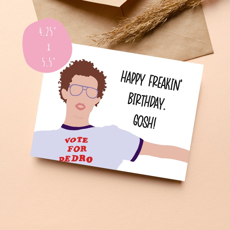 Funny Birthday Card, Napoleon Dynamite Card, Vote for Pedro, Printable ...
