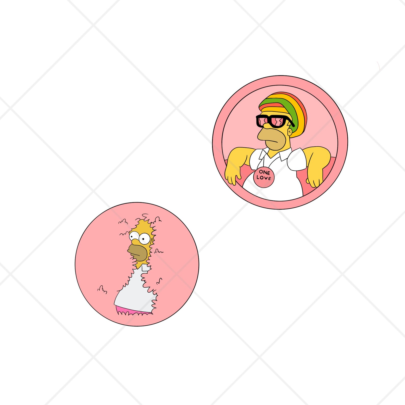 Set of 2 Pink Homer Pngs, Funny Simpsons PNG , Png File Only, Instant ...