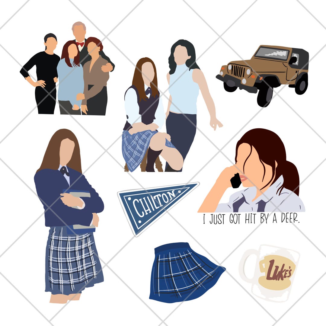 Rory PNG Set of 8 Files, Rory Gilmore Girls Art Clipart, Transparent ...