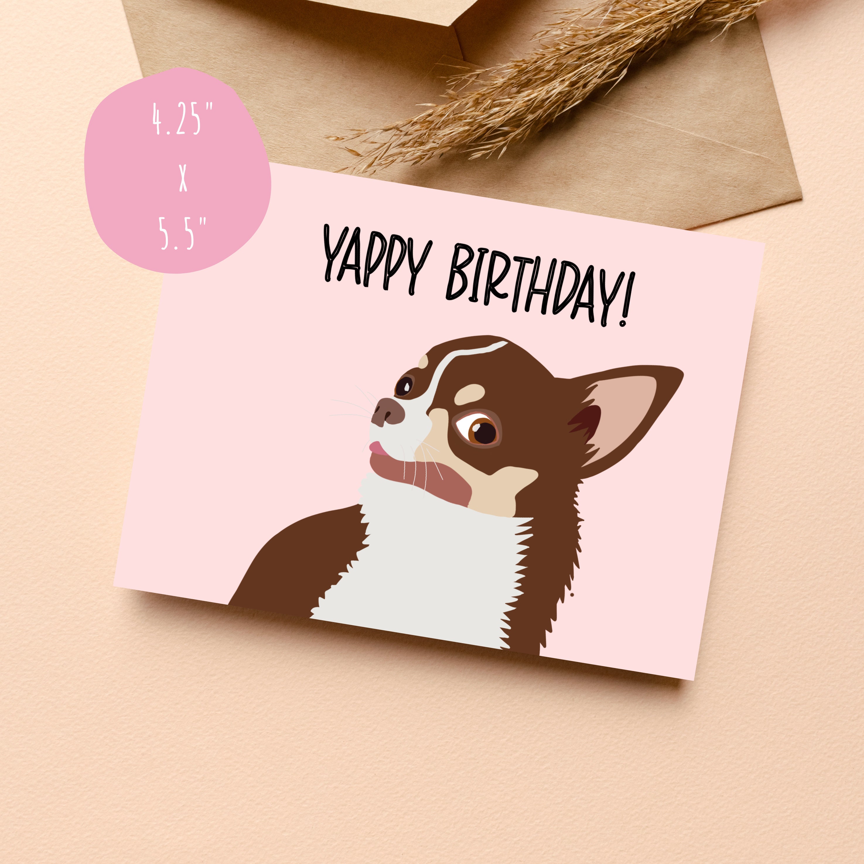 Funny Chihuahua Birthday Card, Yappy Birthday, Fun Cute Bday Cards for ...