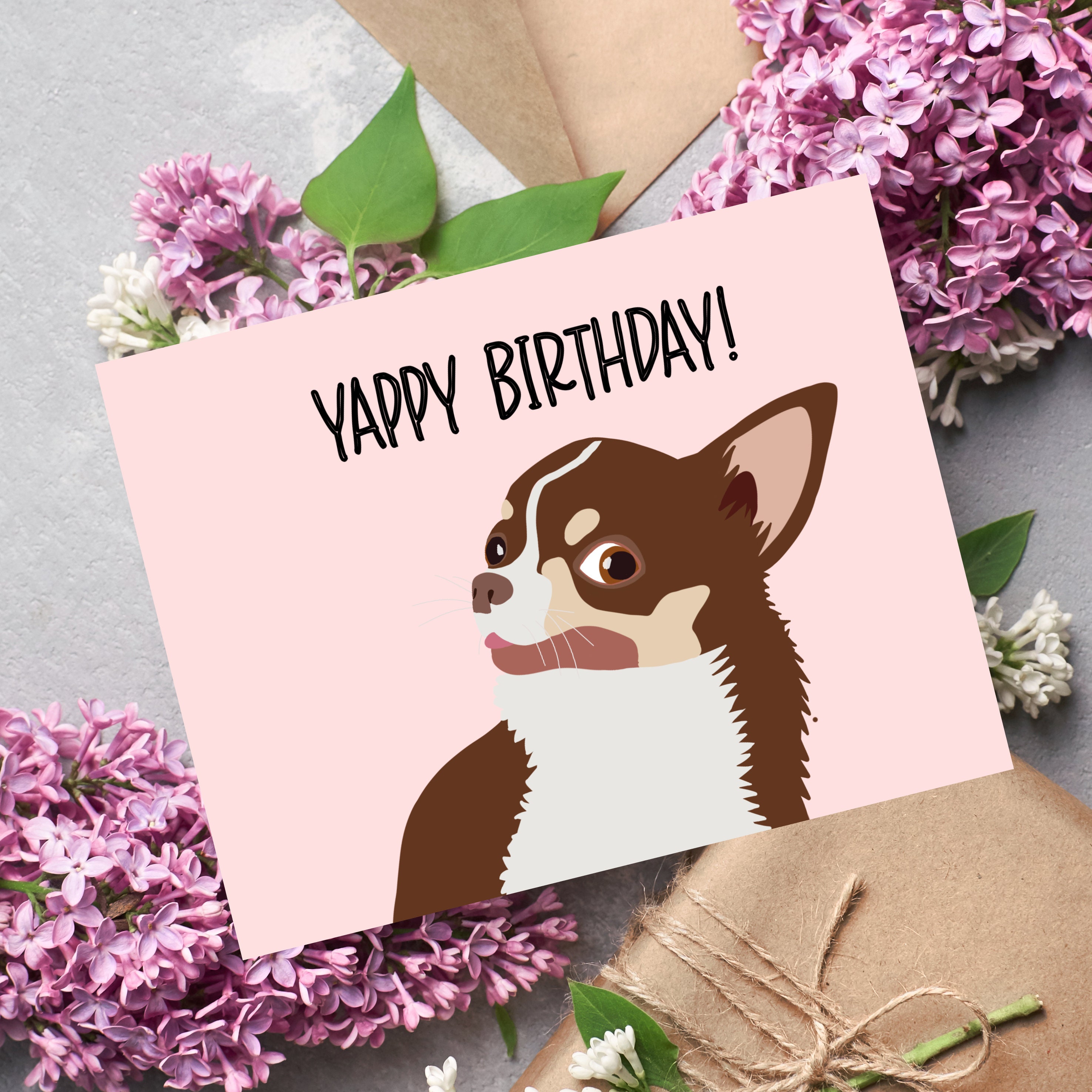 Funny Chihuahua Birthday Card, Yappy Birthday, Fun Cute Bday Cards for ...
