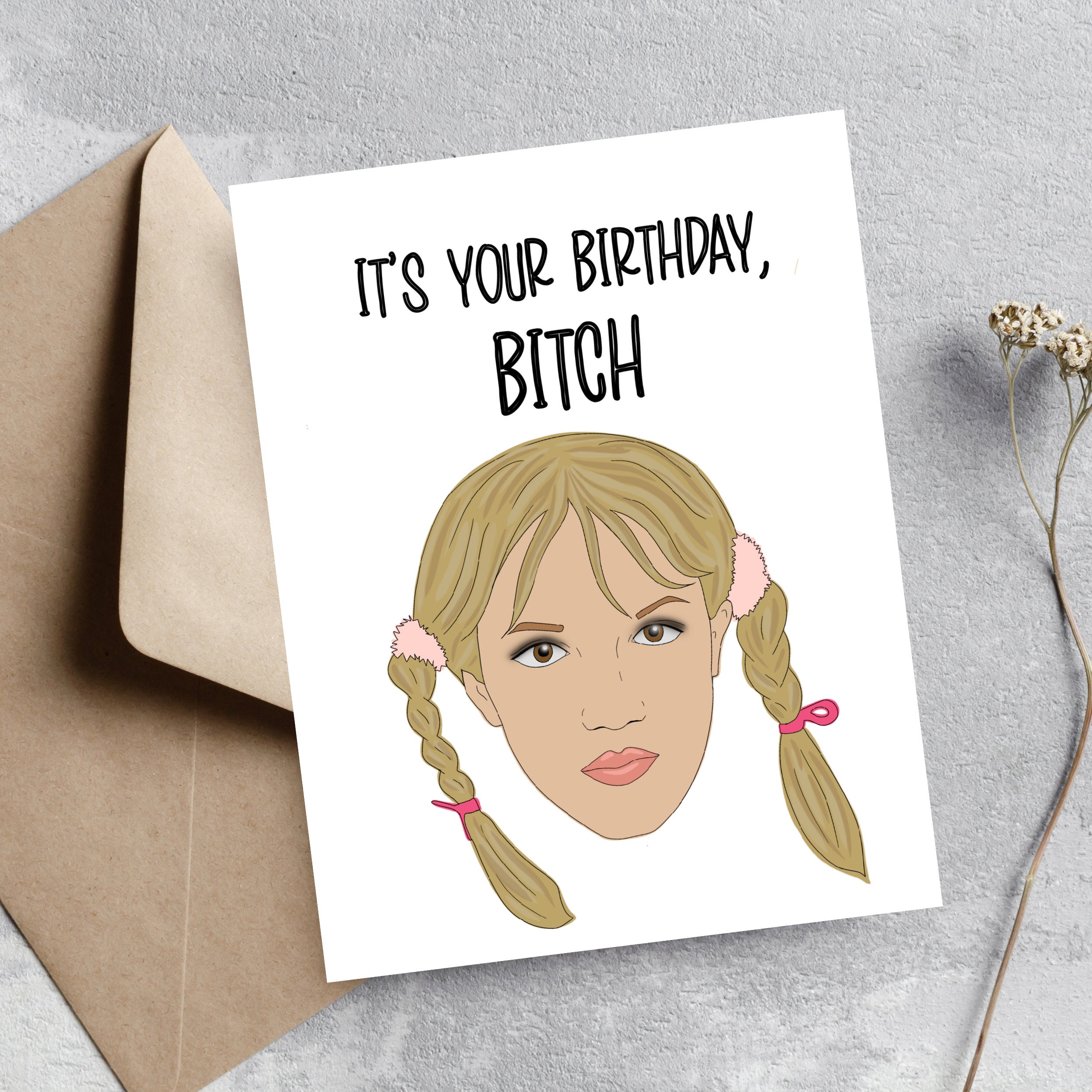2000s Singer Birthday Card, Funny Card for Friend, Spears, Y2K Cards ...