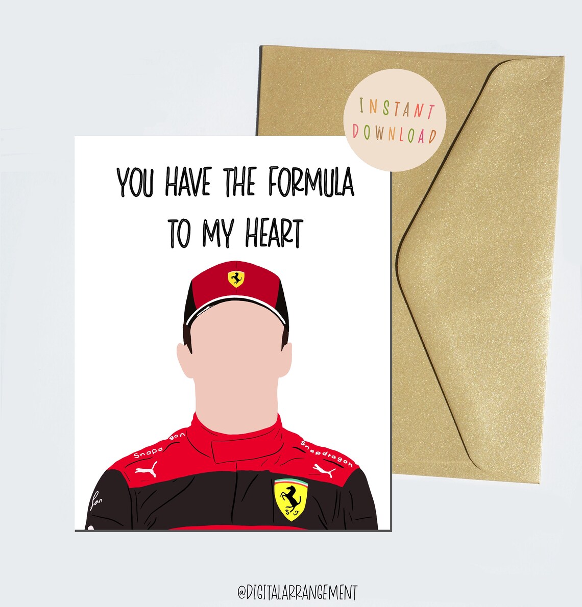 Charles Leclerc F1 Card, Funny Formula 1 Greeting Cards, F1 Drivers and ...