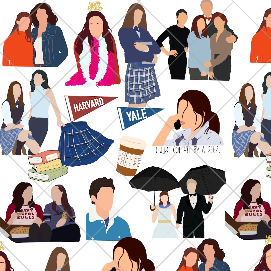 Set of 14 Rory PNG Files Mother Daughter 2000s Gilmore Girls Cute Clip ...