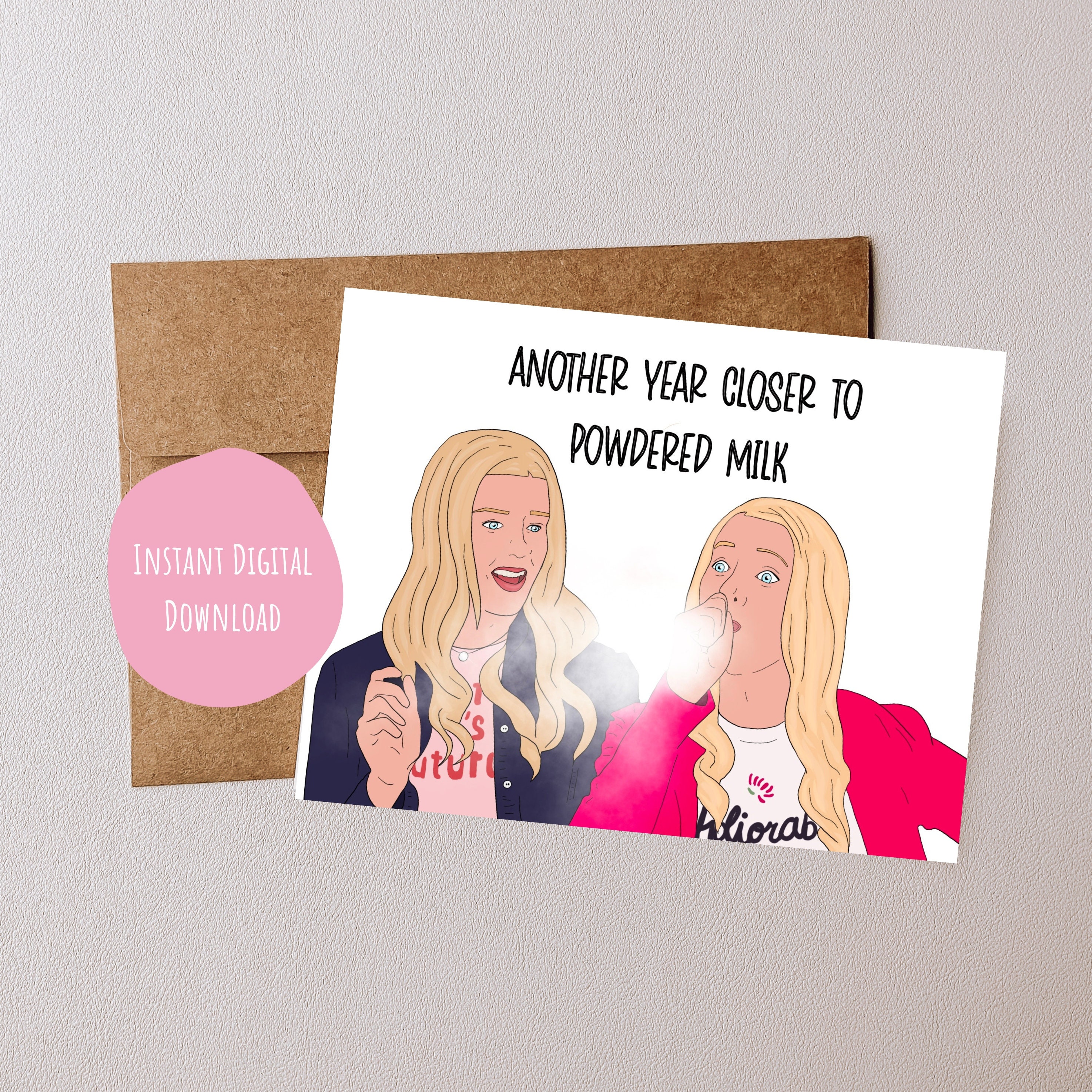 Funny Birthday Card Another Year Closer to Powdered Milk - Etsy