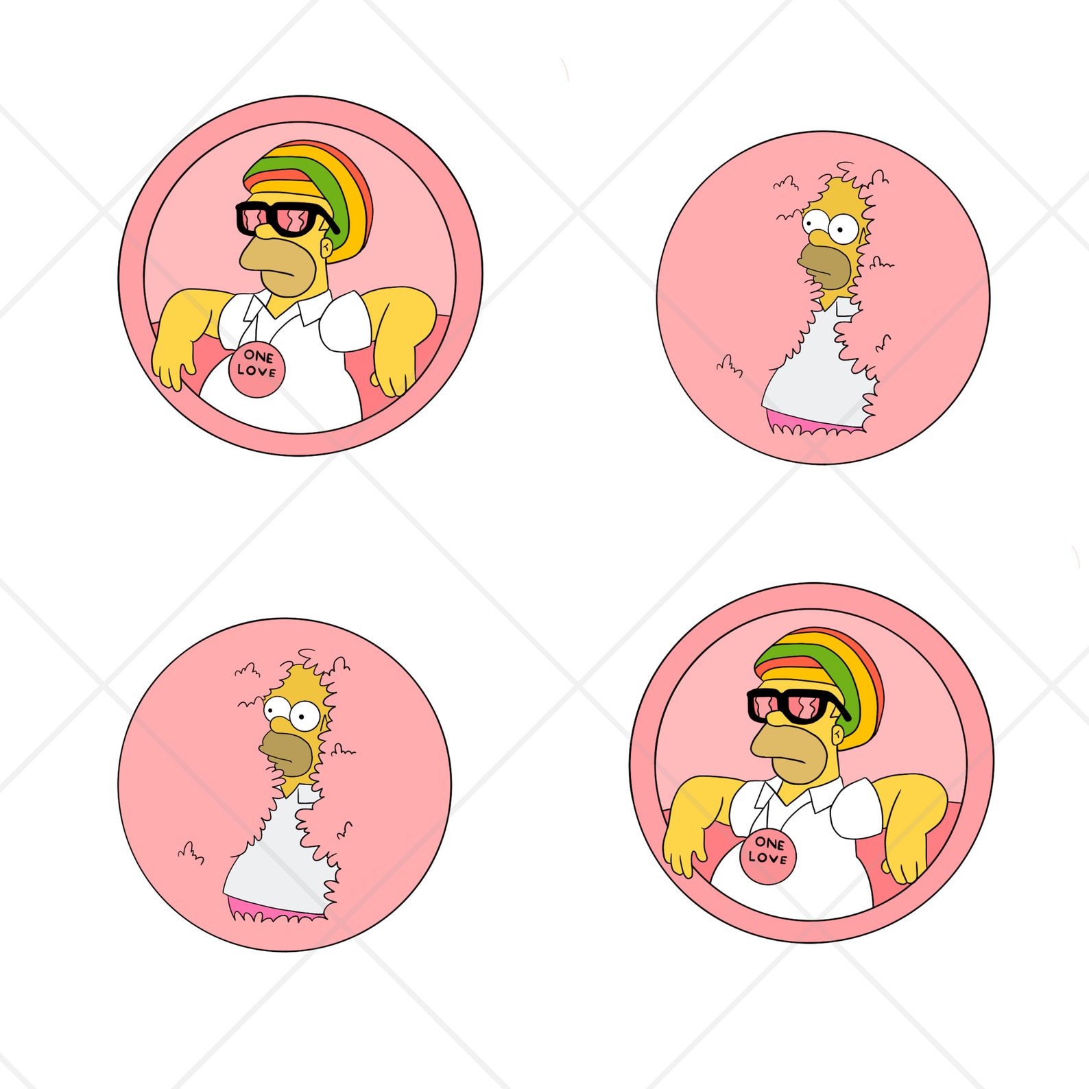 Set of 2 Pink Homer Pngs, Funny Simpsons PNG , Png File Only, Instant ...