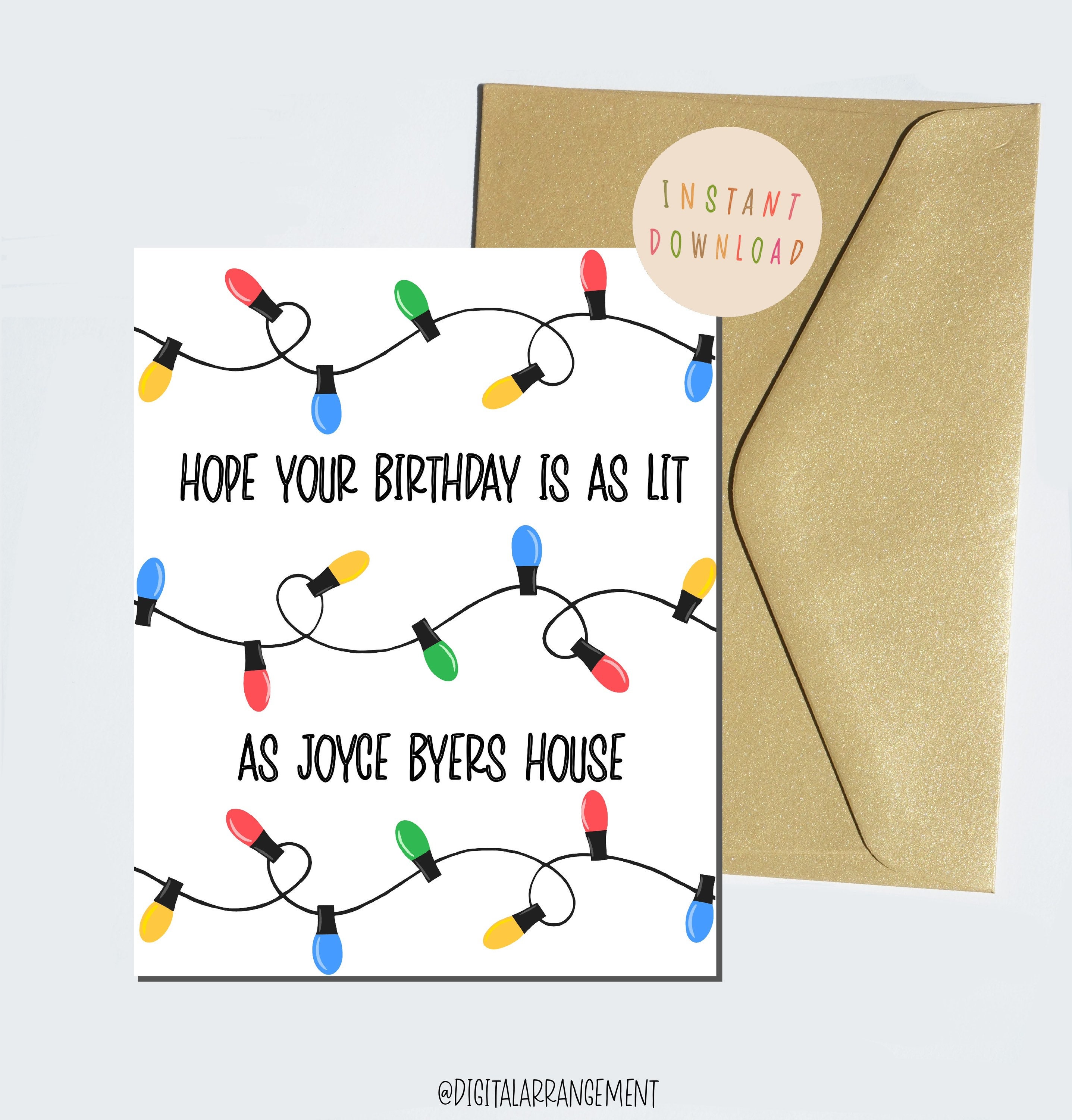 Stranger Things Happy Birthday Card Hope Your Birthday is - Etsy