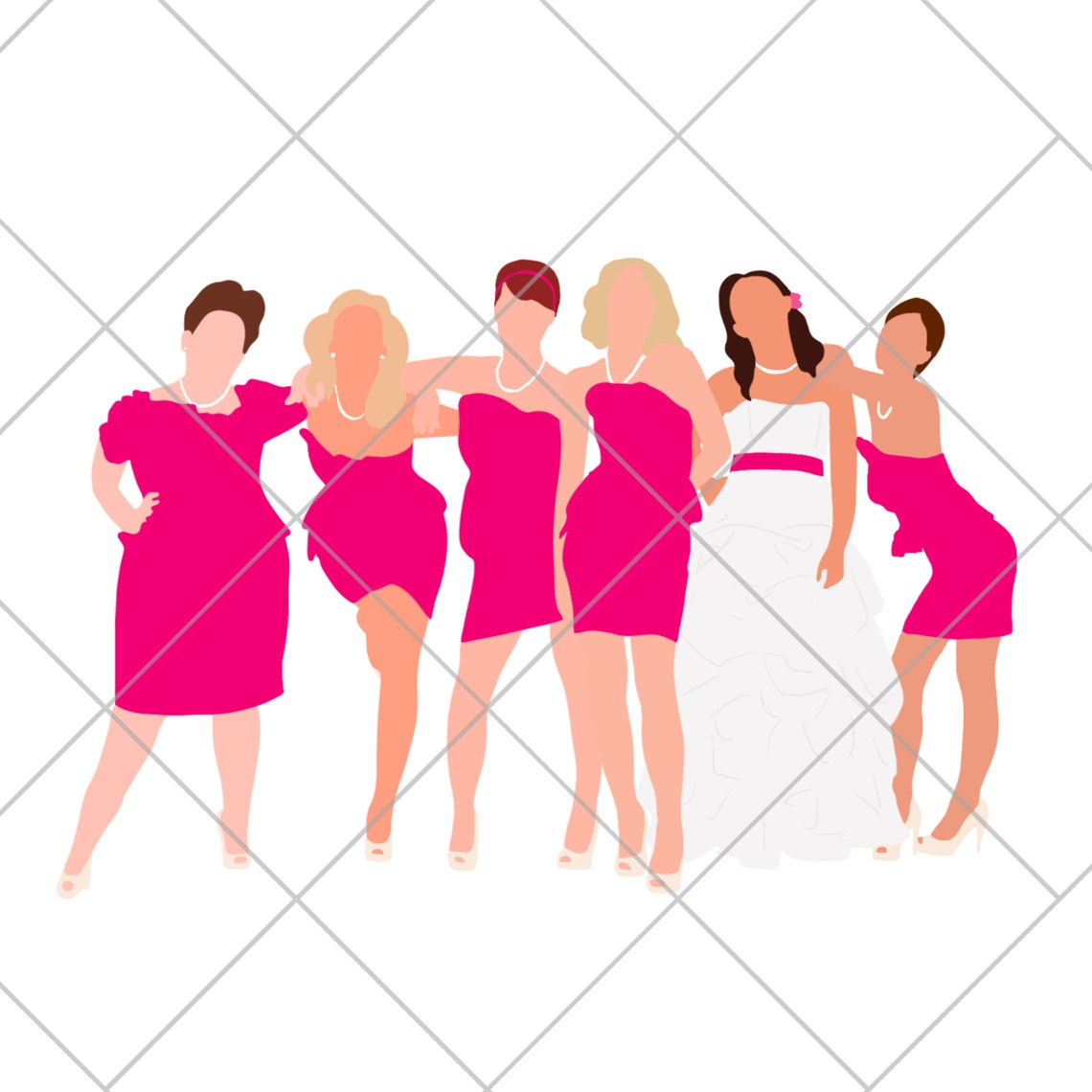 Bridesmaids Set of 4 Funny PNG Files, 2000s Movies Y2K, Wedding PNG ...