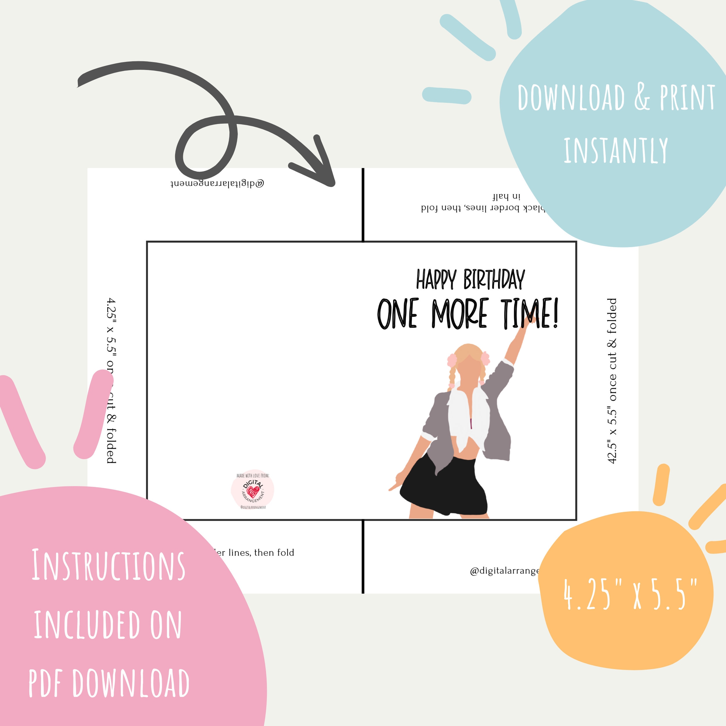 2000s Singer Birthday Card, Funny Card for Friend, Spears, Y2K Cards ...