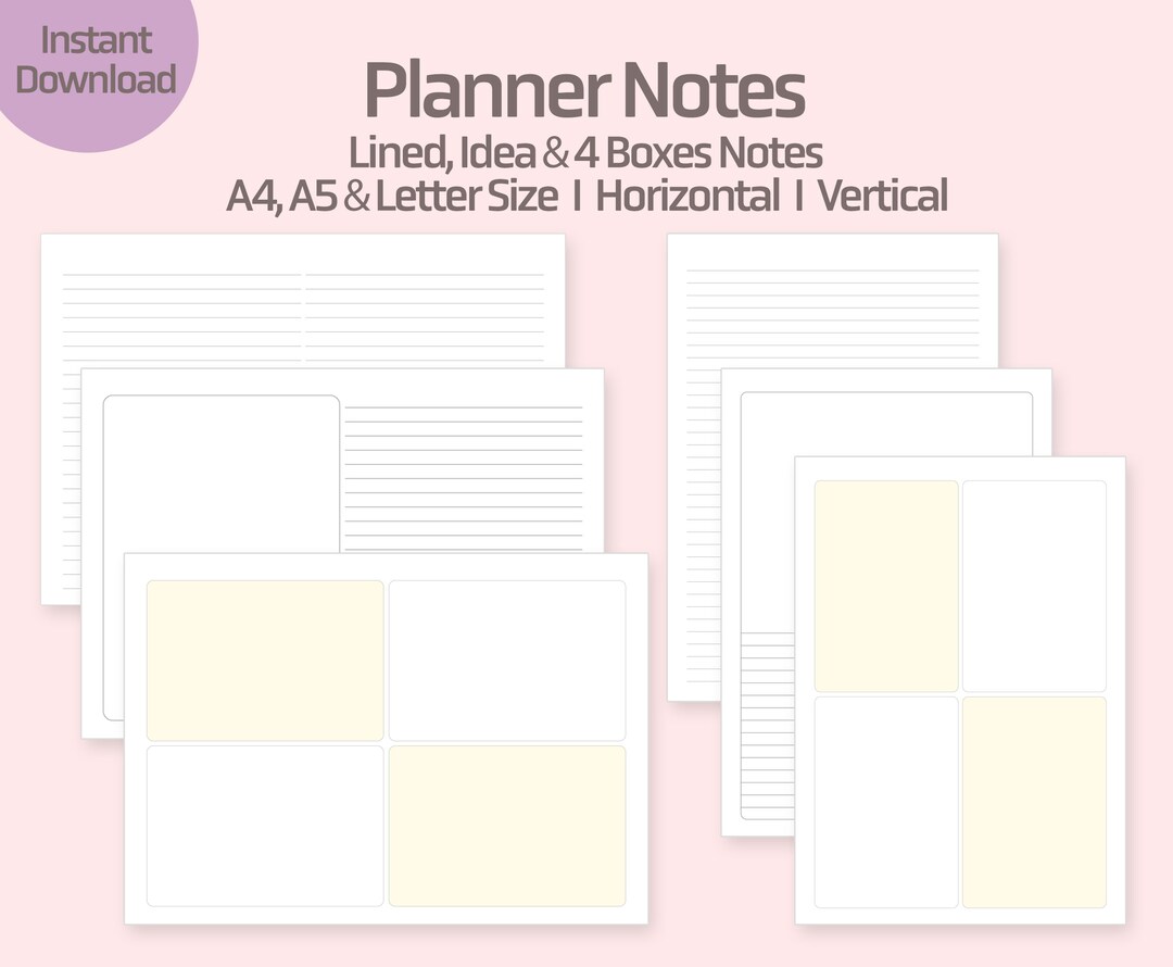Printable Planner, Planner Notes, Planner Note Paper, Planner Note ...