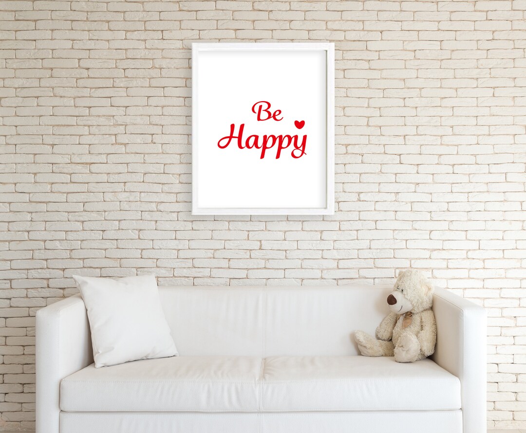 Be Happy Printable Quote Poster Be Happy Wall Art Be Happy - Etsy