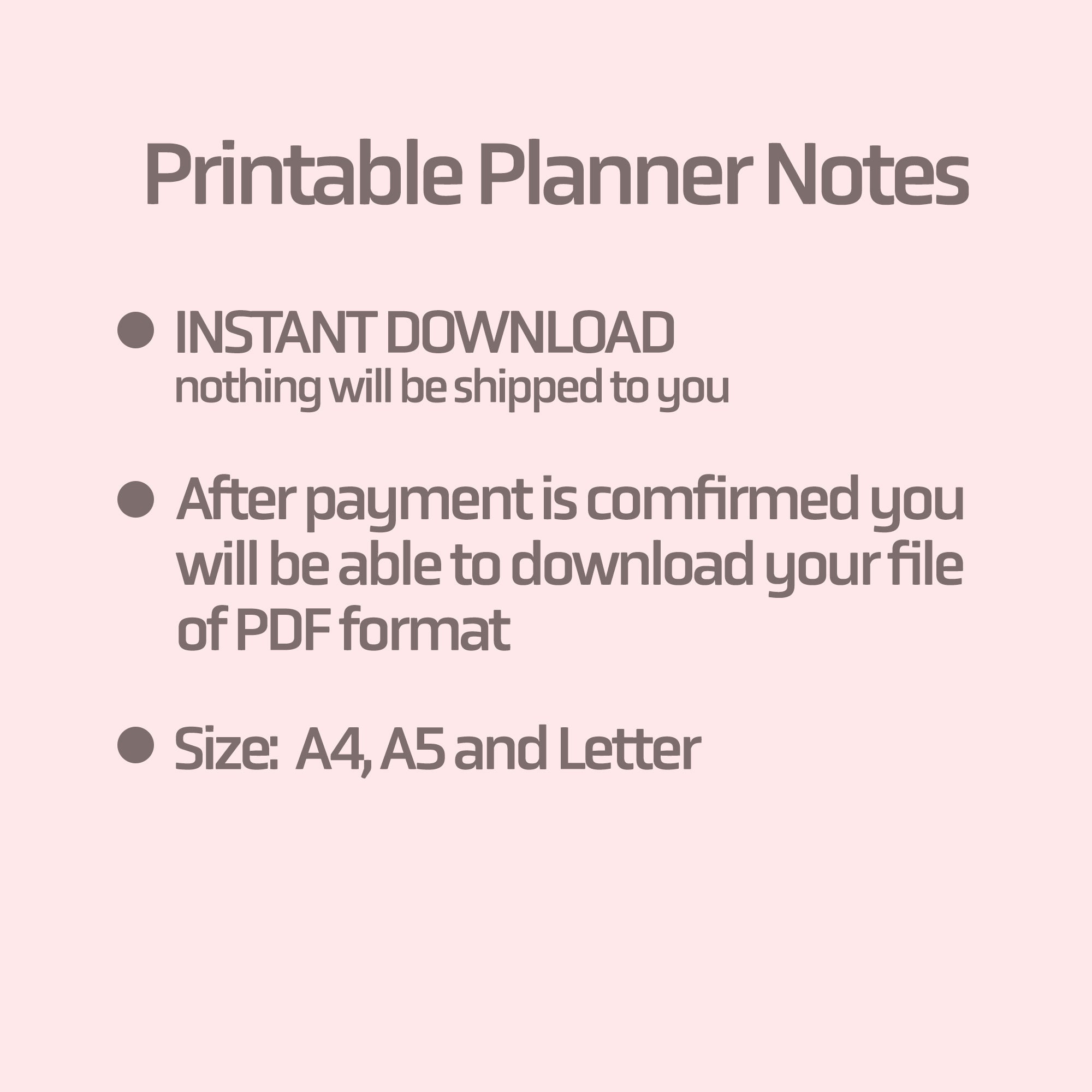 Printable Planner Planner Notes Planner Note Paper Planner - Etsy
