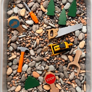 Construction Sensory Bin, Nature Sensory Mix, Rocks, Rock Sensory Bin ...