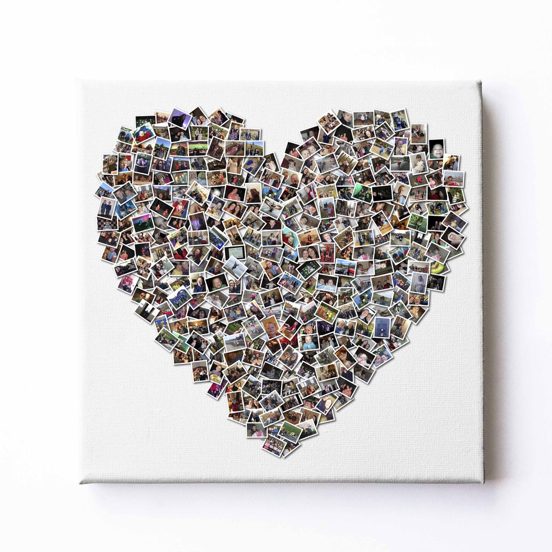 EXTRA LARGE 30x30 COLLAGE Canvas Photos Heart - Etsy