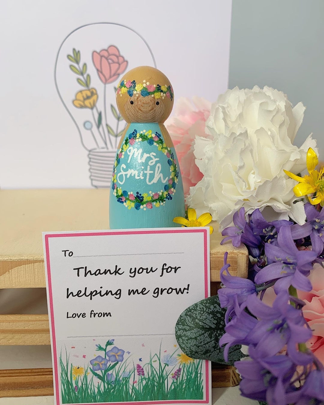 Teacher Peg Doll, Teacher Gift, Thank You Teacher, Gift for Teacher ...