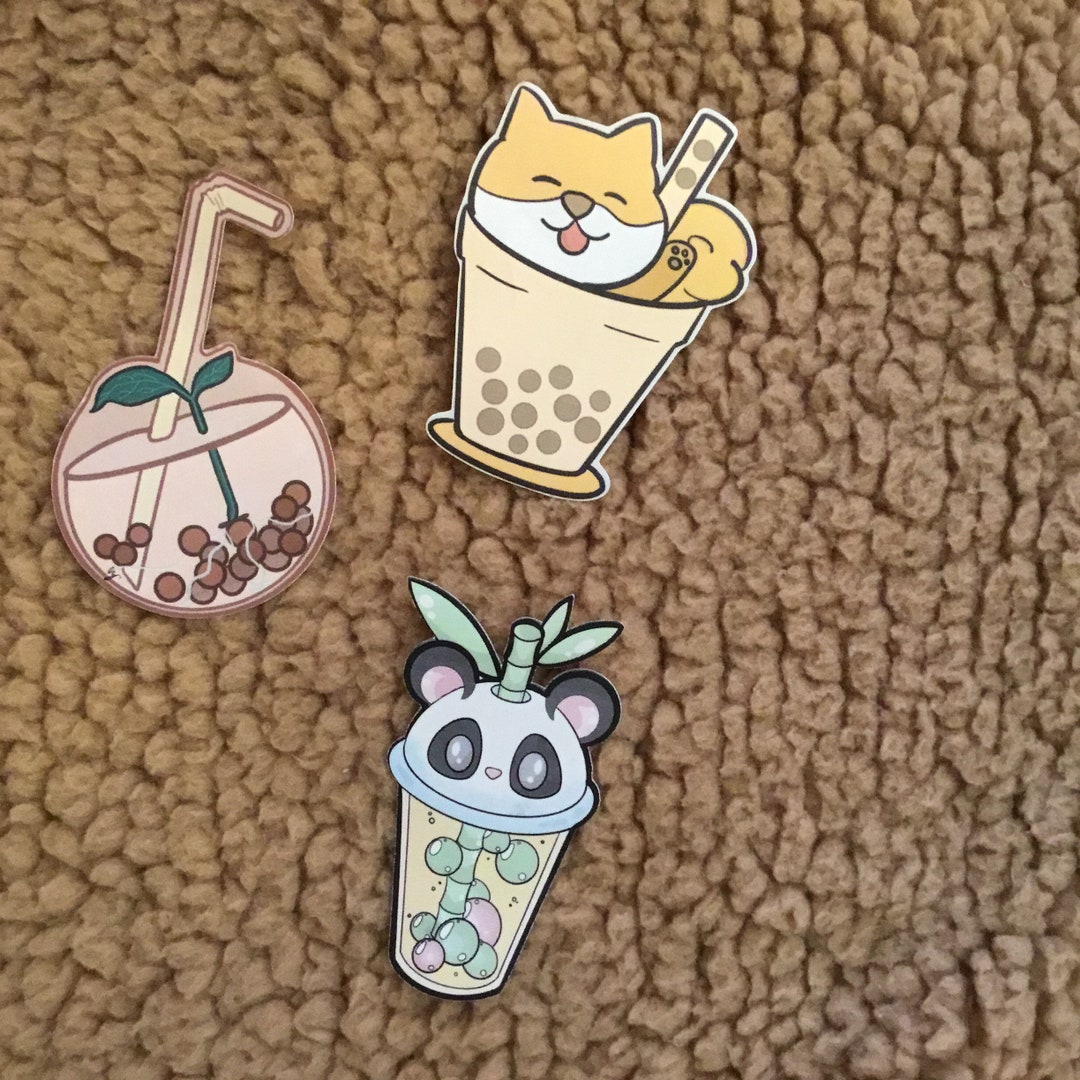 Waterproof Asthetic Boba Sticker Pack Unique Hand Drawn Boba - Etsy
