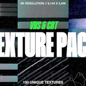 VHS & CRT Texture Overlay Pack - for Photoshop, Illustrator, Procreate ...